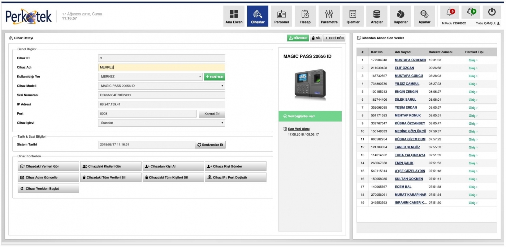 Web PDKS Programı - Perkotek
