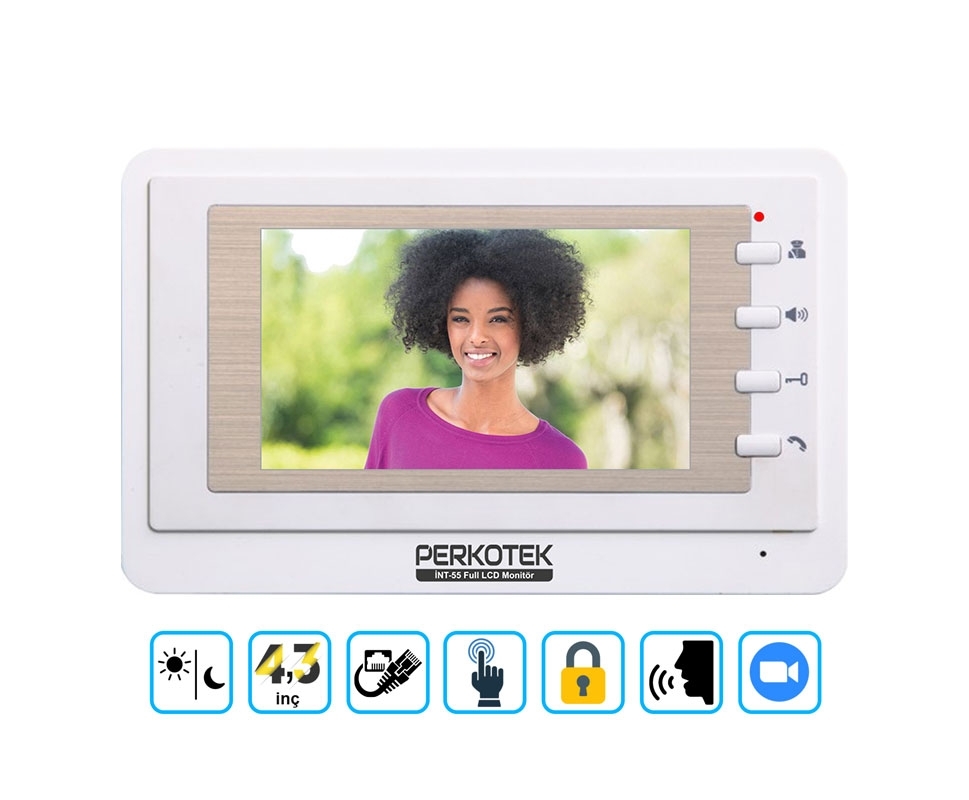 Perkotek İnt 55 LCD 4,3 İnch İç Ünite İnterkom Monitörü